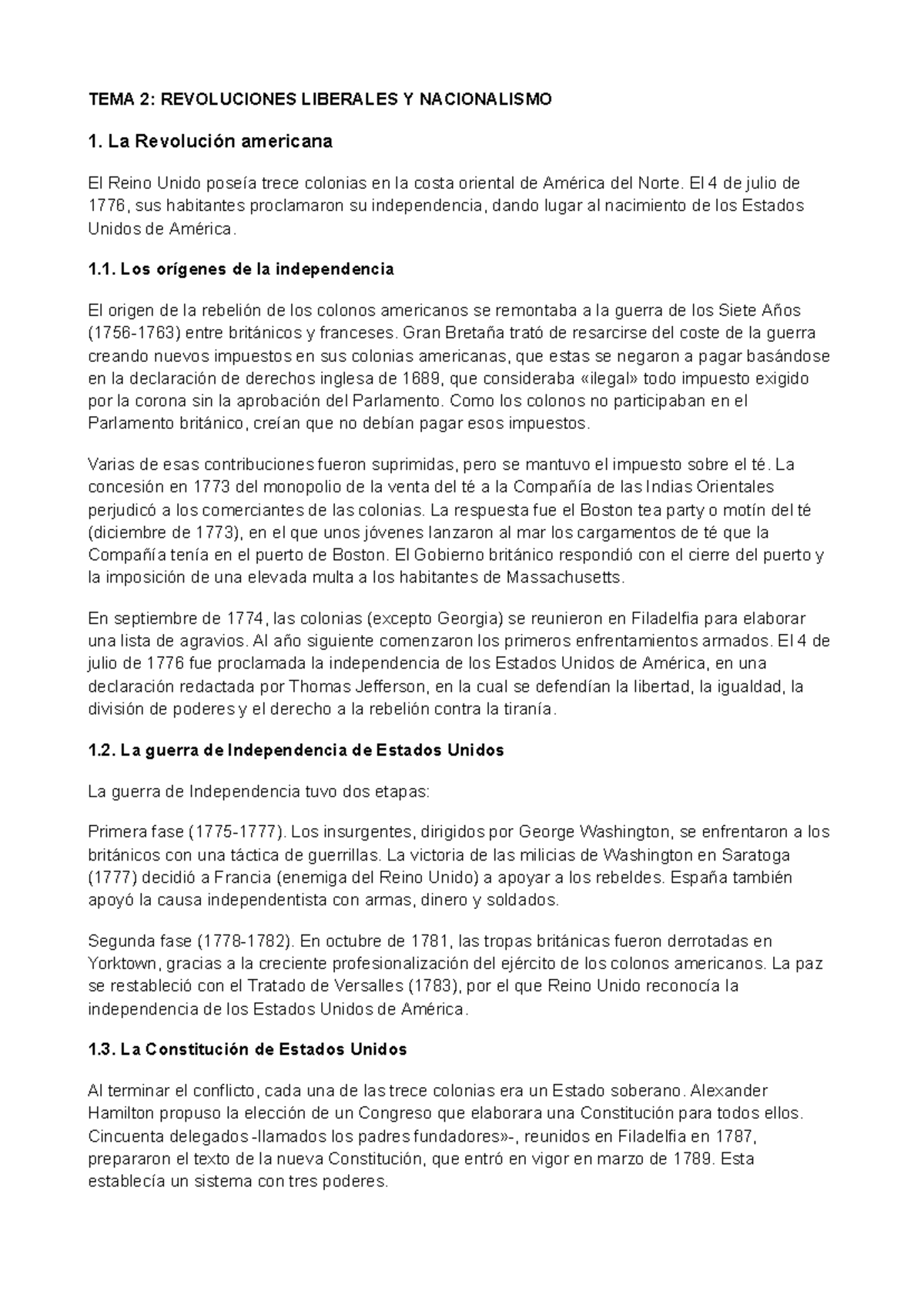 TEMA 2: Revoluciones Liberales y Nacionalismo en la Historia - Studocu