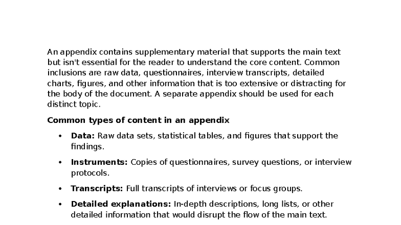 Appendix Guidelines for Research Papers: Key Considerations - Studocu