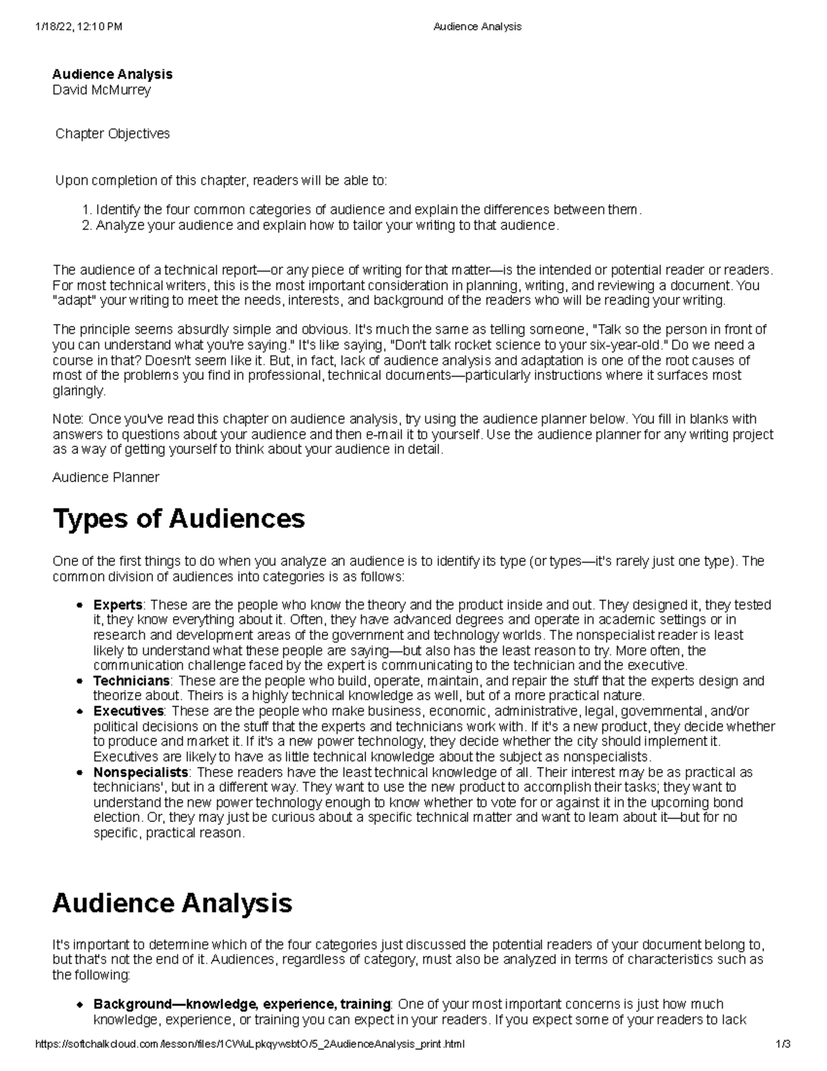 Audience Analysis - notes - 1/18/22, 12:10 PM Audience Analysis - Studocu