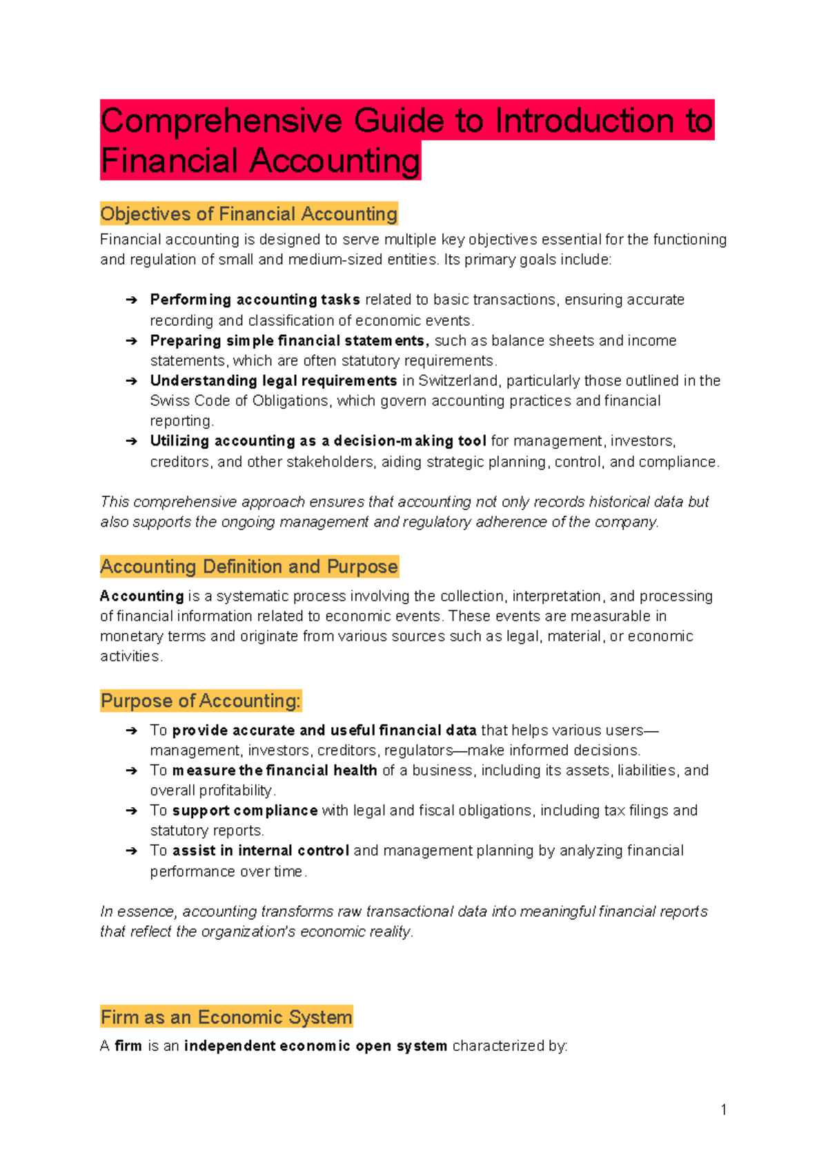 Accounting 1: Comprehensive Guide to Financial Accounting Principles ...