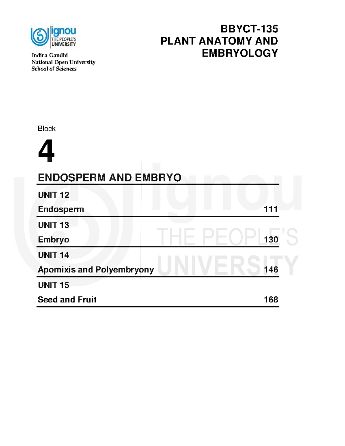 Botany 3rd - Summary Bachelor of Science - BBYCT- PLANT ANATOMY AND ...
