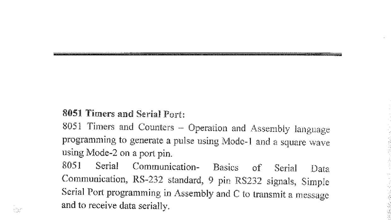 BEC405A M3 1 Notes: 8051 Timers, Counters & Serial Port Programming ...