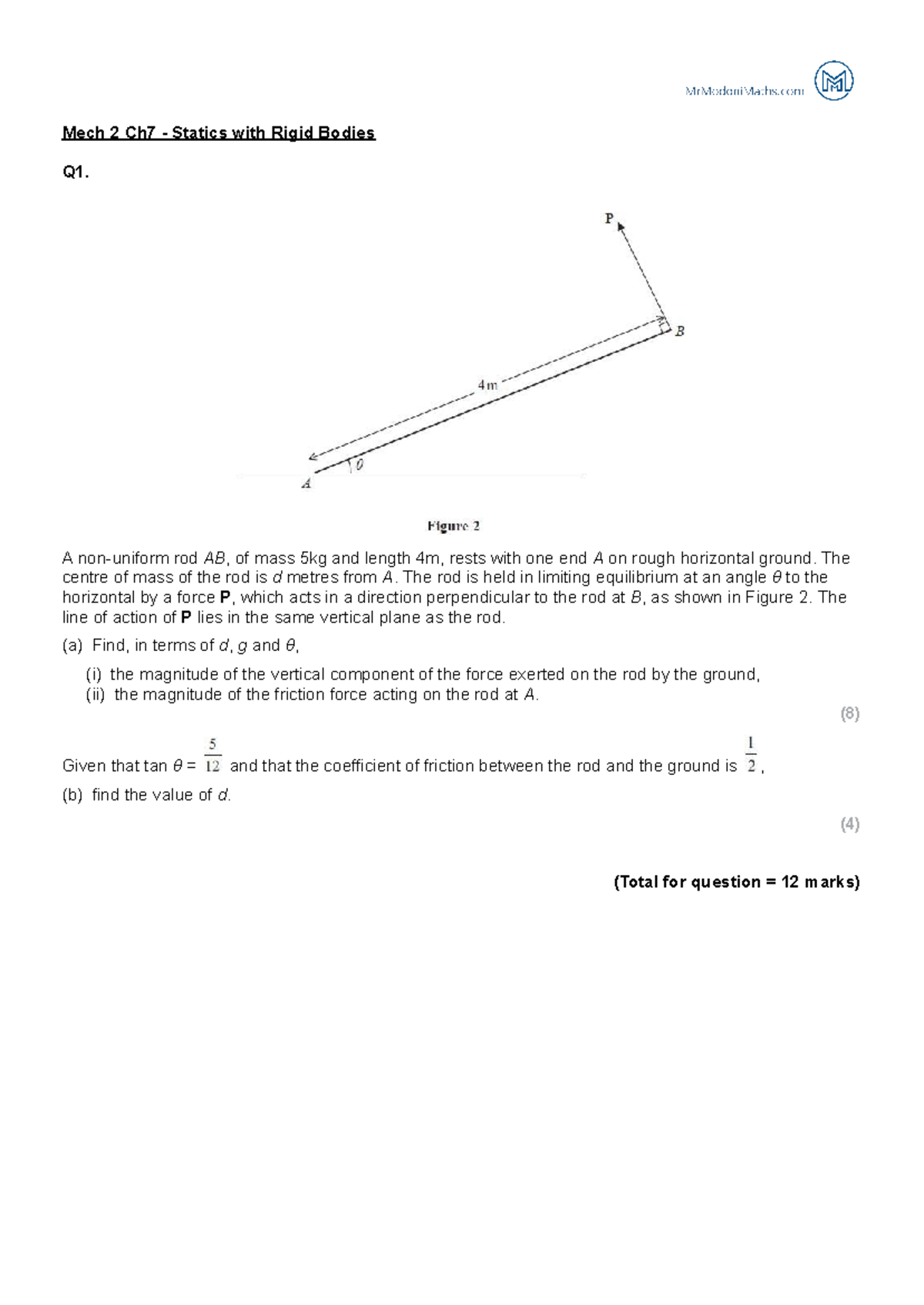 Mech 2 Ch7 - Final Exam Notes on Statics with Rigid Bodies - Studocu