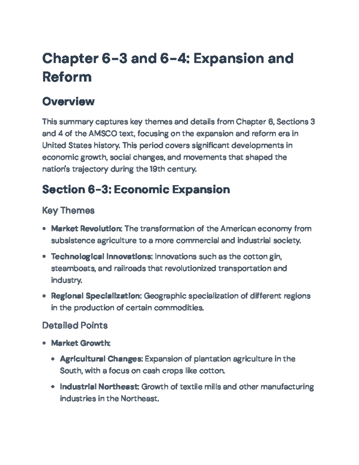 Expansion and Reform Era in U.S. History (AMSCO Chapters 6-3 & 6-4 ...