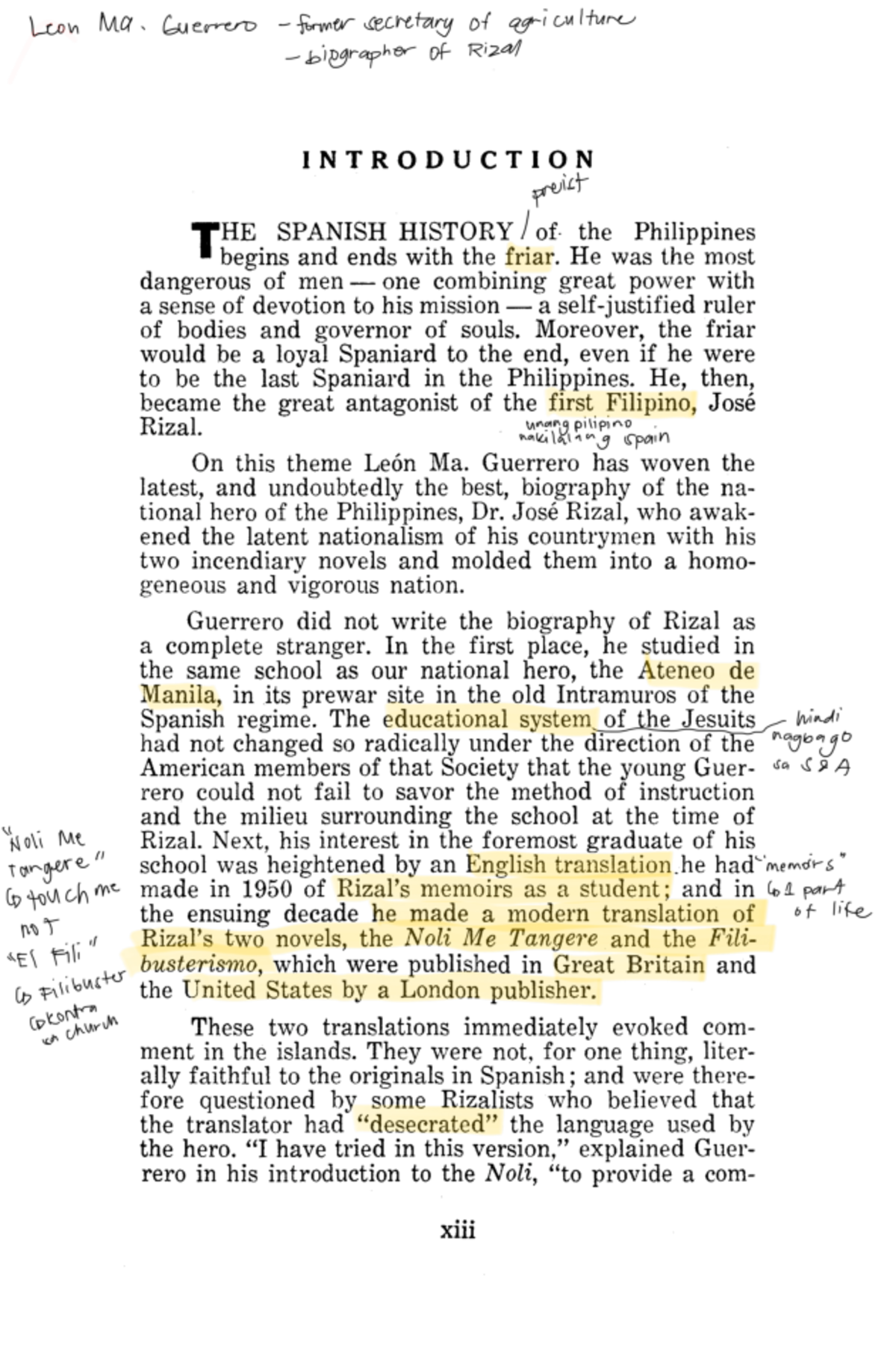 Leon Ma Guerrero - Article on Spanish Friars in Philippine History ...