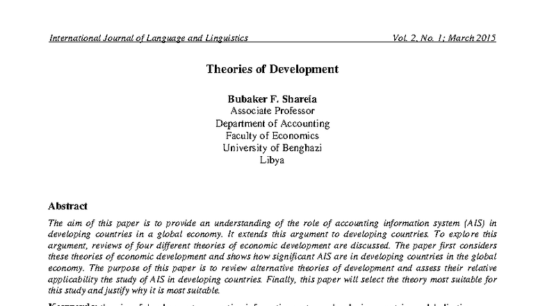Theories of Community Development: Insights and Applications - Studocu