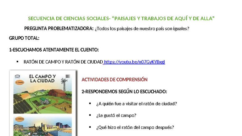 Secuencia de Ciencias Sociales: Campo y Ciudad - Circuito Productivo ...