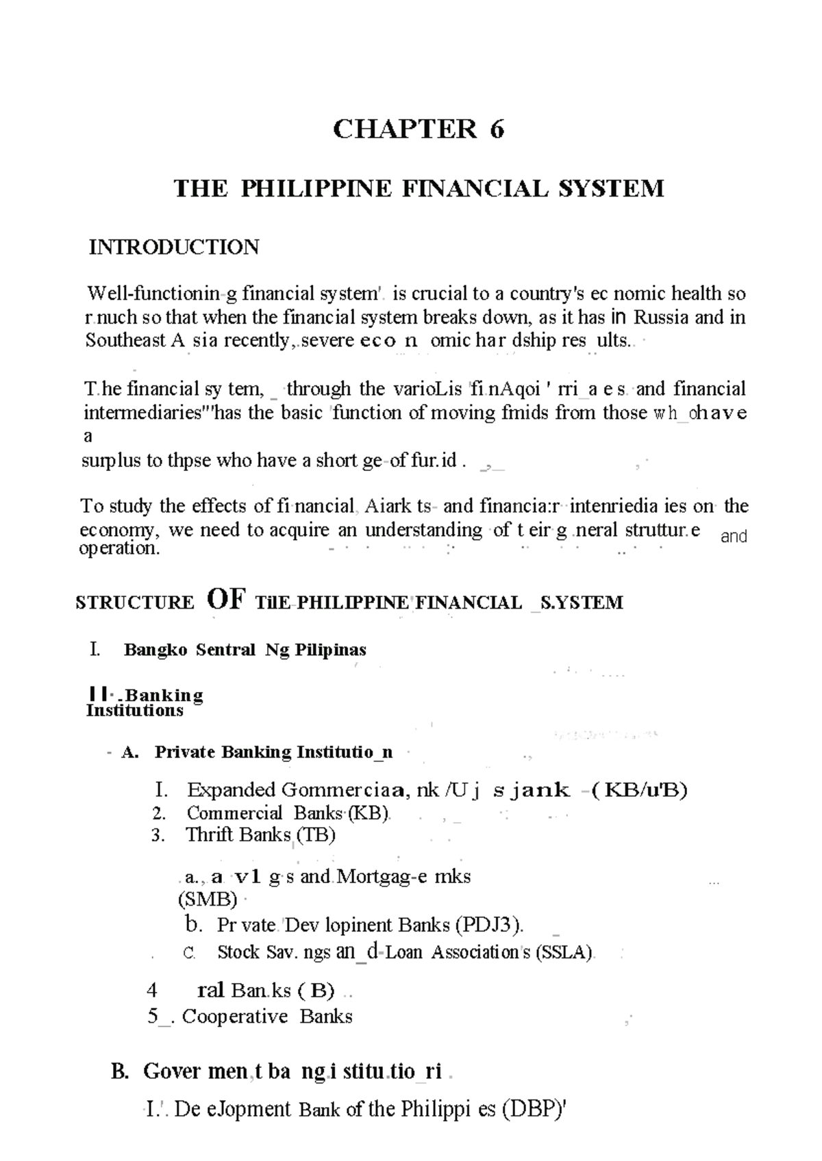 Chapter 6: The Philippine Financial System Overview and Analysis - Studocu