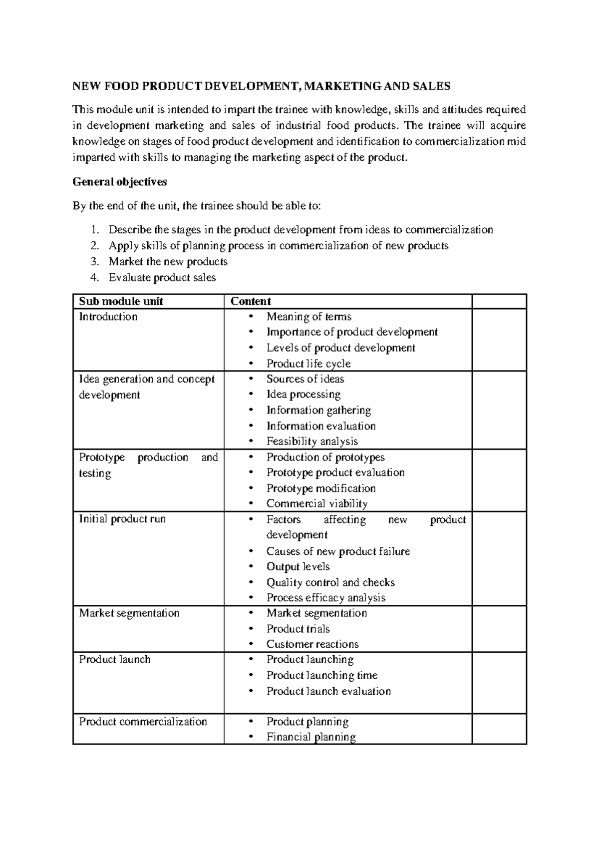 Notes on New Food Product Development and Marketing (FND 101) - Studocu