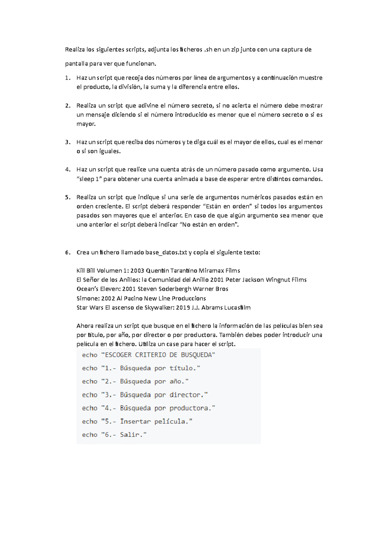 Tarea 01: Scripts de Programación en Shell - Ejercicios Prácticos - Studocu