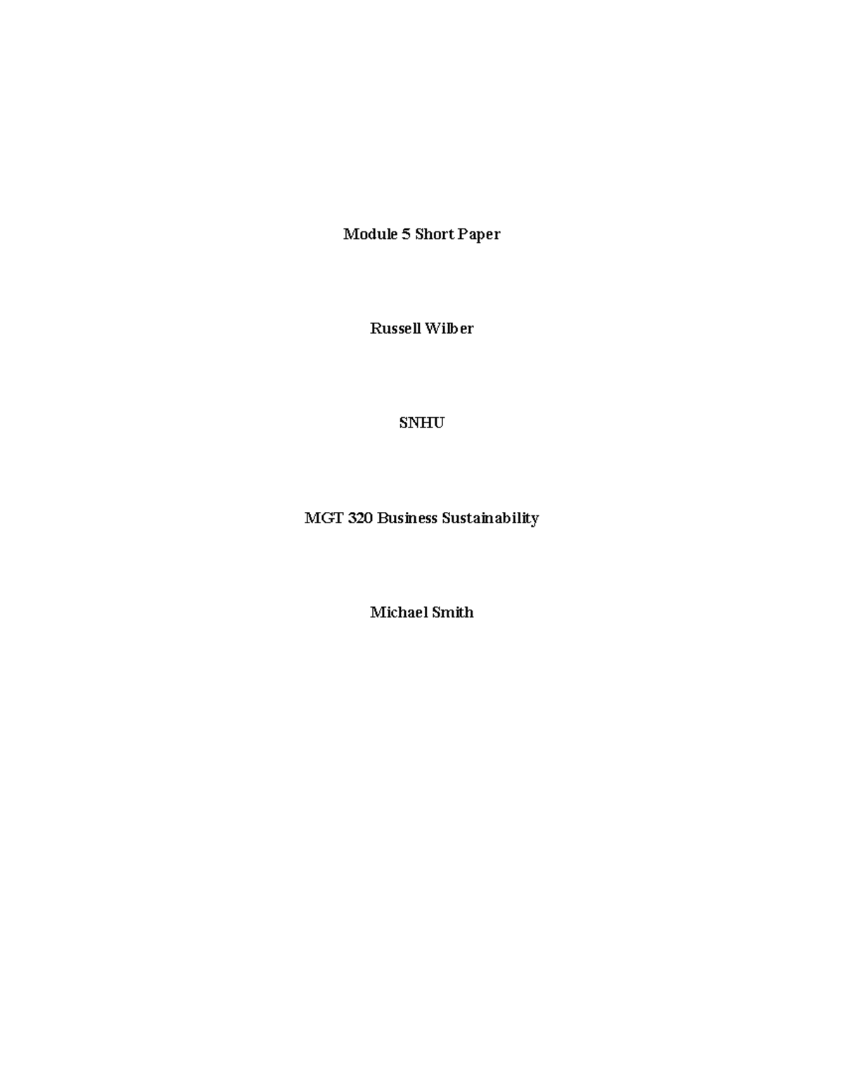 Mgt 320 Module 5 Short Paper: Social Responsibility Strategies - Studocu
