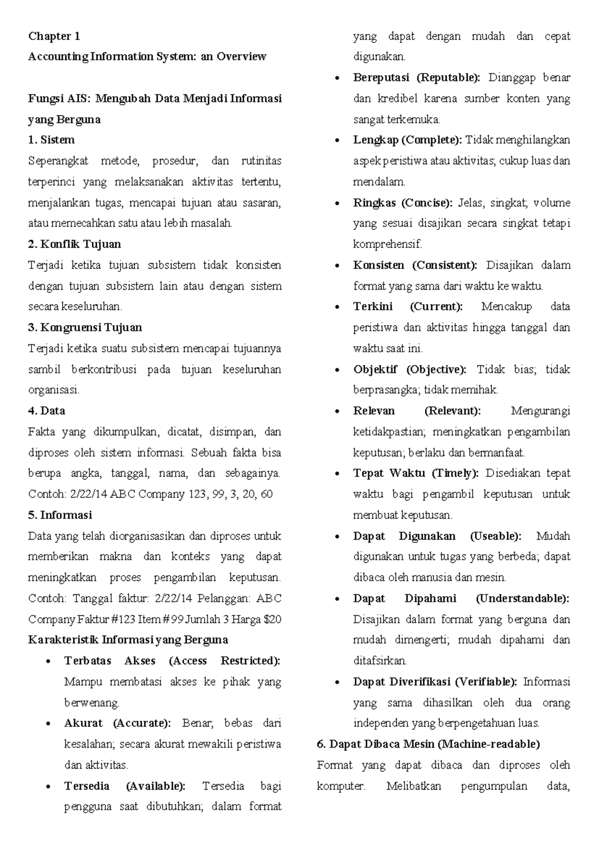 Chapter 1: Overview of Accounting Information Systems (AIS) - Studocu