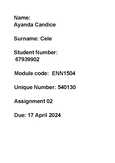 ENN1504 - Unisa - Practising Workplace English - Studocu