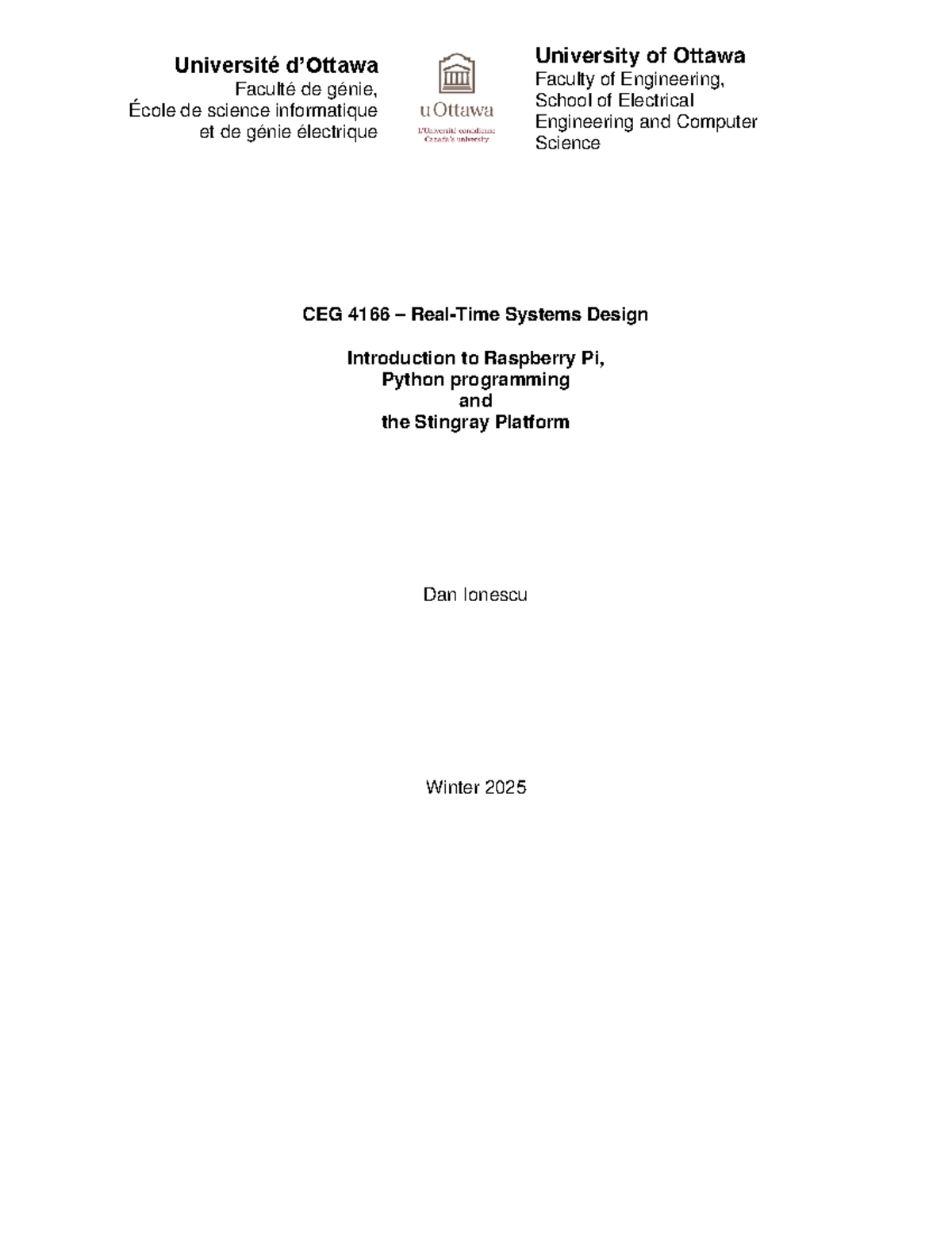 CEG4166 Lab1 Introduction to Raspberry Pi Python Programming 2025W 20250105-01 - Université d ...