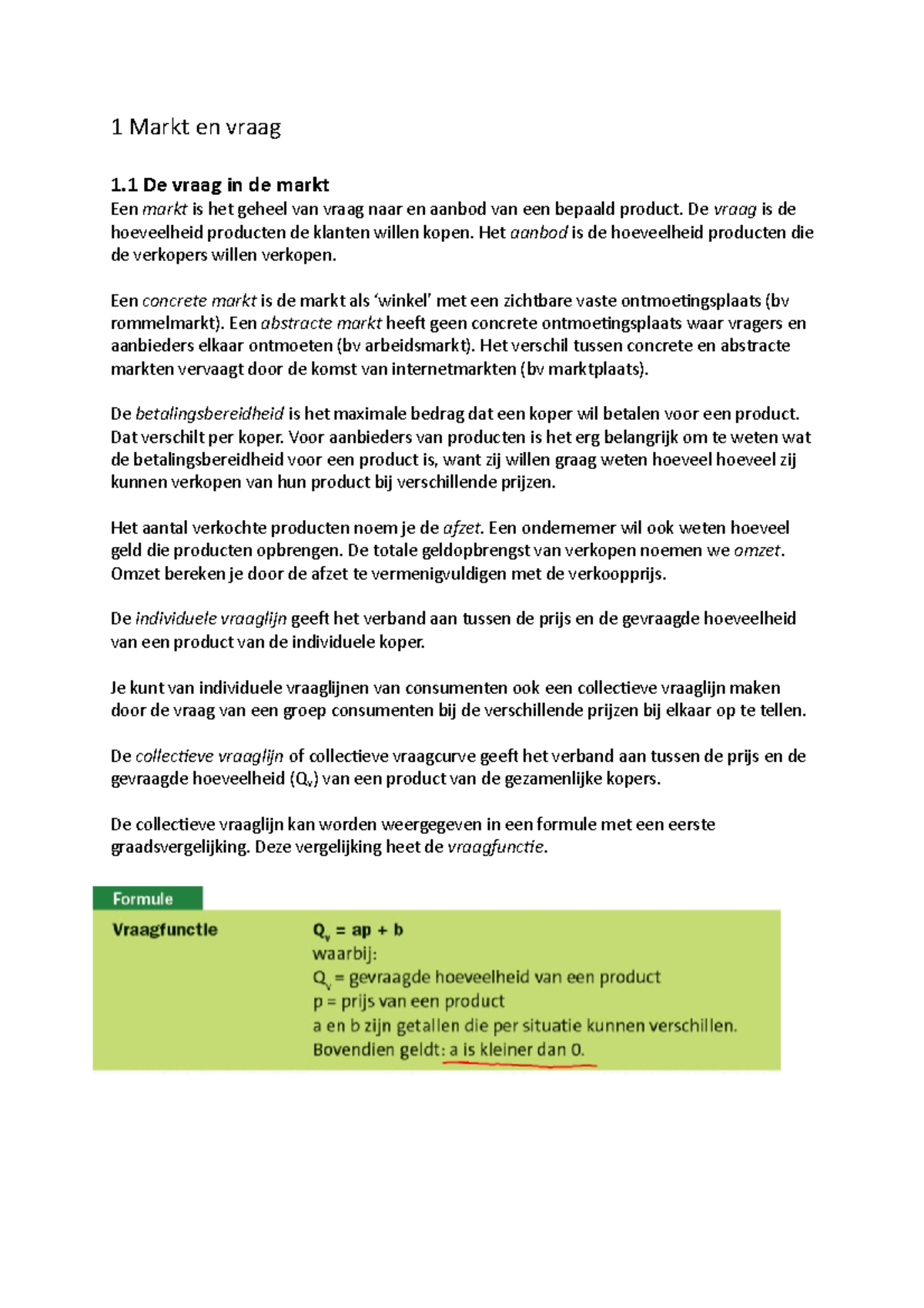 Eco Samenvatting: Markt, Vraag, en Aanbod Concepten (ECO101) - Studeersnel