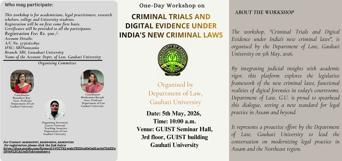 Workshop on Criminal Trials & Digital Evidence: Dept. of Law, G.U ...