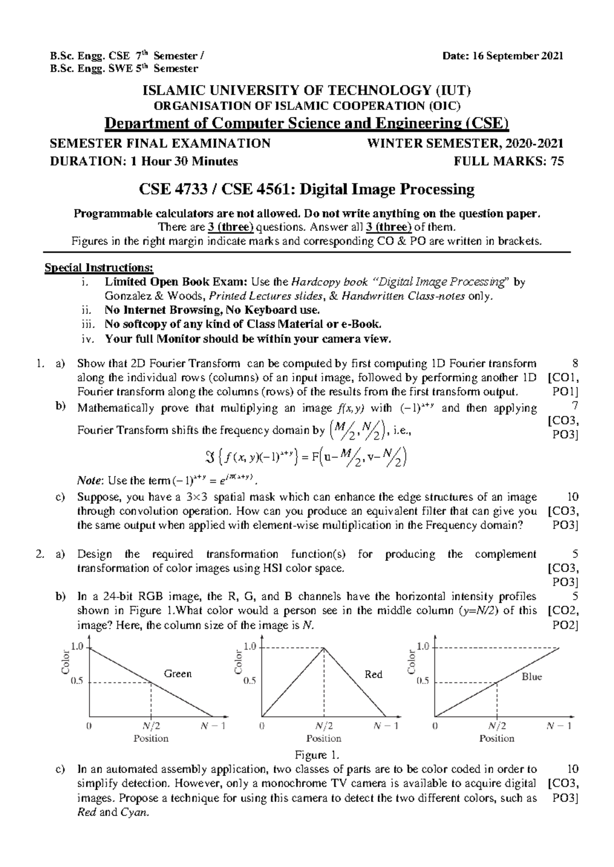 2021-CSE-4733 - Digital Image Processing - B. Engg. CSE 7th Semester / B. Engg. SWE 5th Semester ...