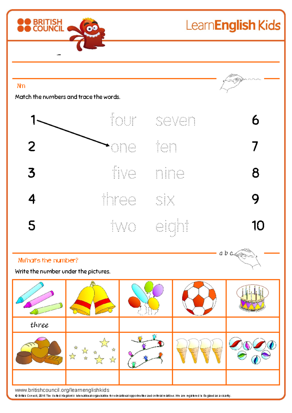 Worksheets numbers 1 10 - Ingles - britishcouncil/learnenglishkids ...