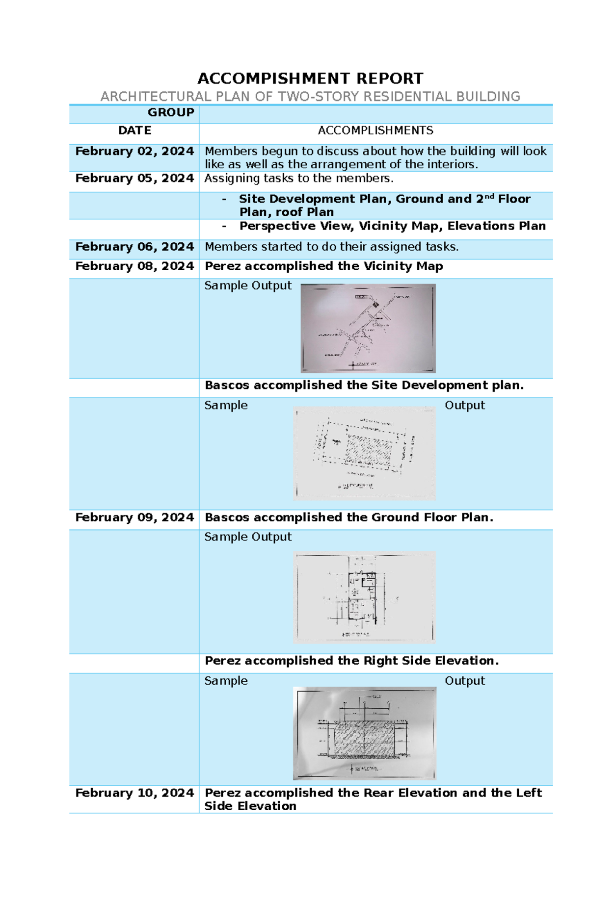 Accomplishment Report for Arch Plan - Two-Story Residential Building ...
