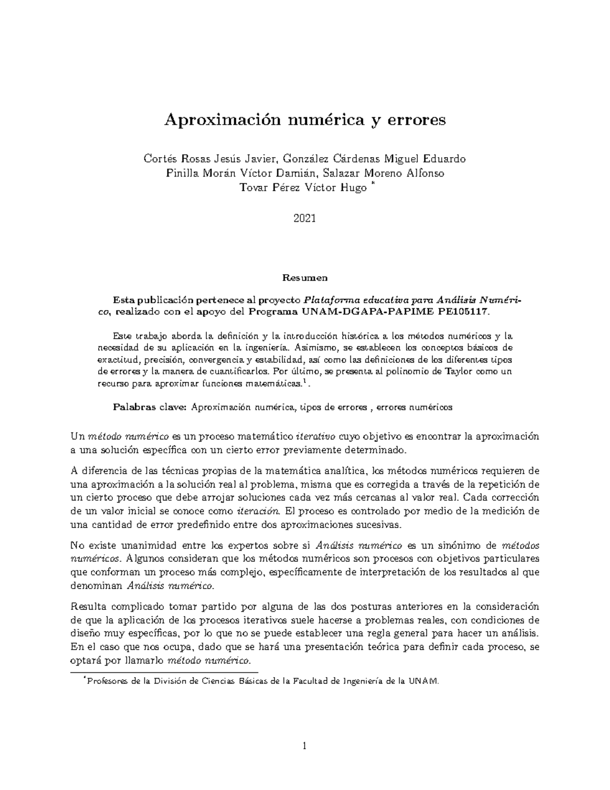 Aproximación Numérica y Errores en Algoritmos Iterativos - UNAM - Studocu