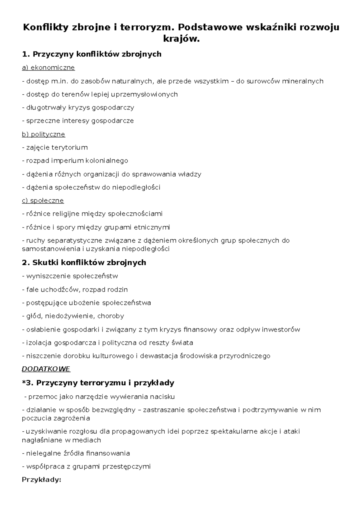 Konflikty zbrojne i terroryzm: przyczyny, skutki i wskaźniki rozwoju ...
