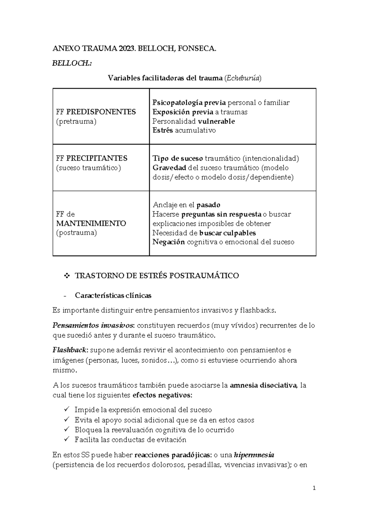 Anexo trauma 2023 Belloch y Fonseca - ANEXO TRAUMA 2023. BELLOCH ...