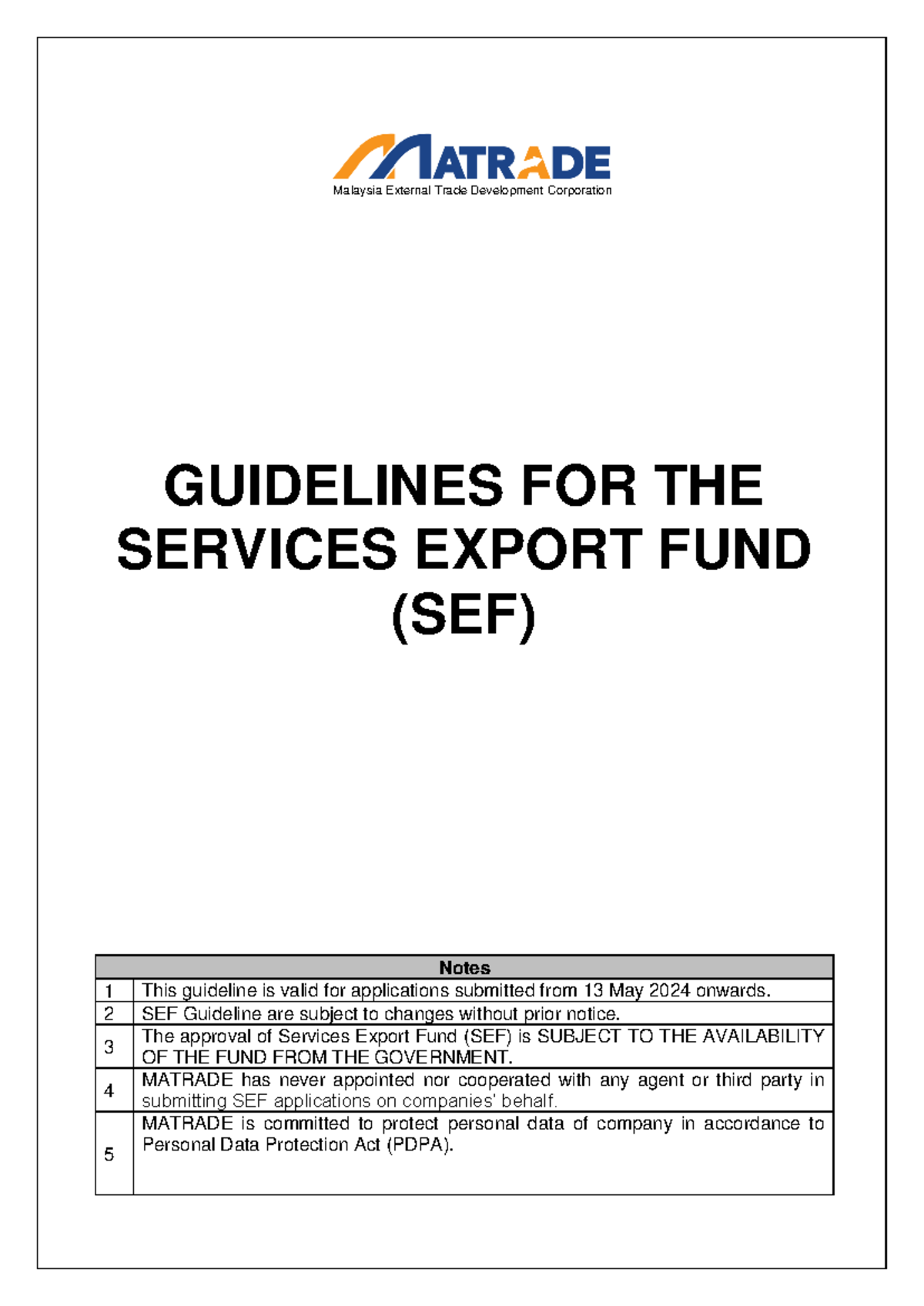 Guidelines for Services Export Fund (SEF) Application Process - Studocu