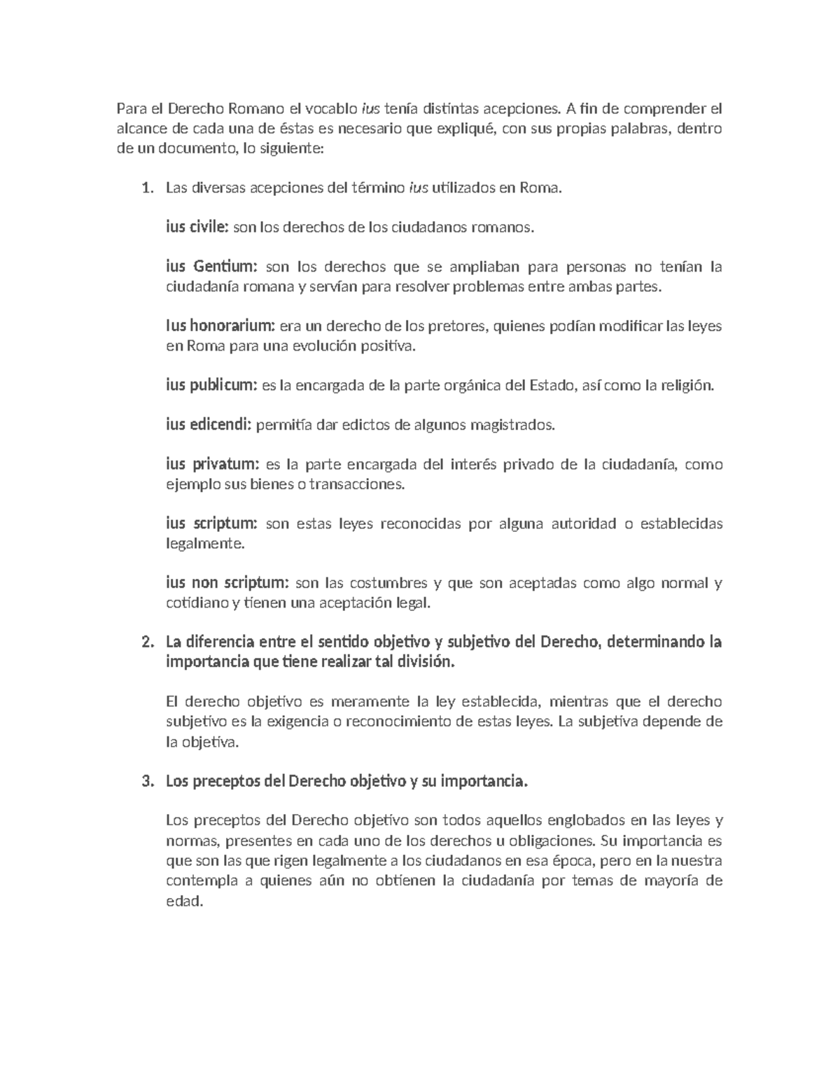 Ius en el Derecho Romano: Acepciones y Diferencias Clave - Studocu