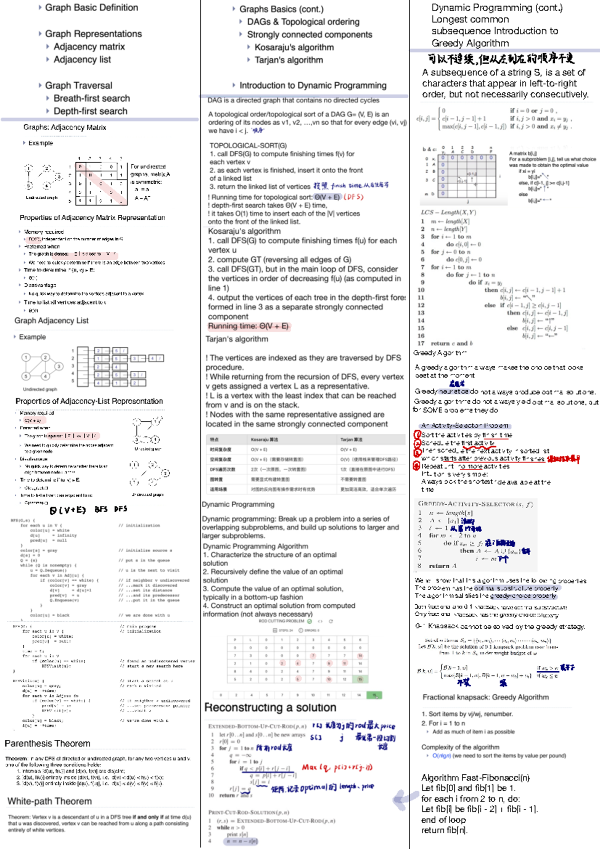 Dynamic Programming and Greedy Algorithms Cheat Sheet - CS101 - Studocu