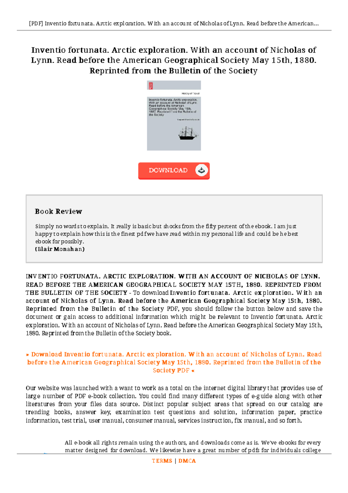 Inventio Fortunata: Arctic Exploration & Account of Nicholas of Lynn ...