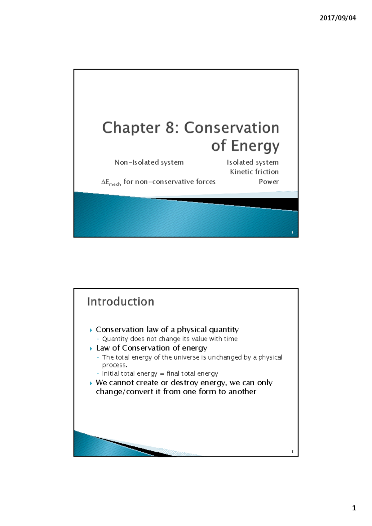 Chapter 8 - Conservation of Energy Study Notes (University of Pretoria ...