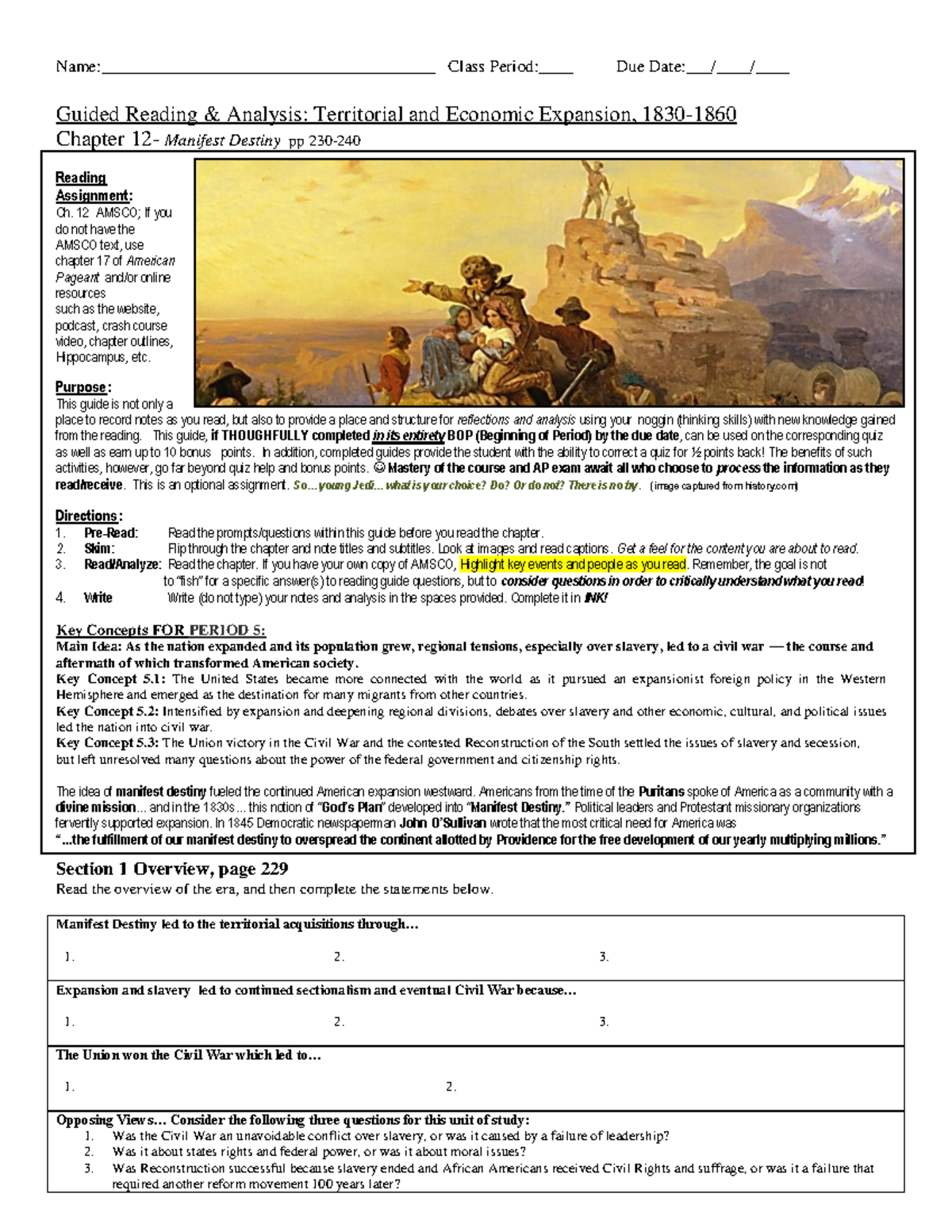 Guided reading amsco chapter 12 - Name ...