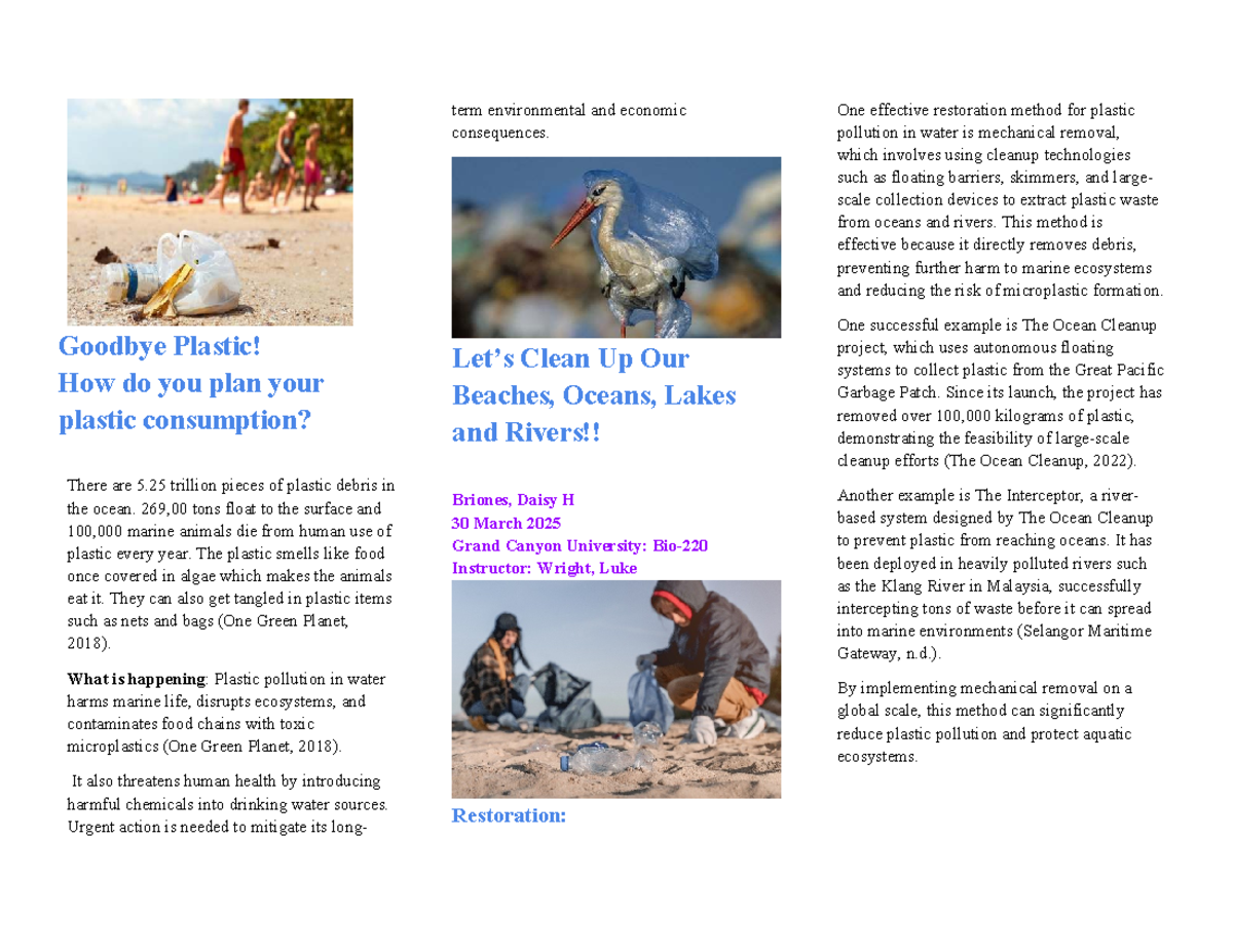 Restoration Pamphlet - 95% - Goodbye Plastic! How do you plan your ...