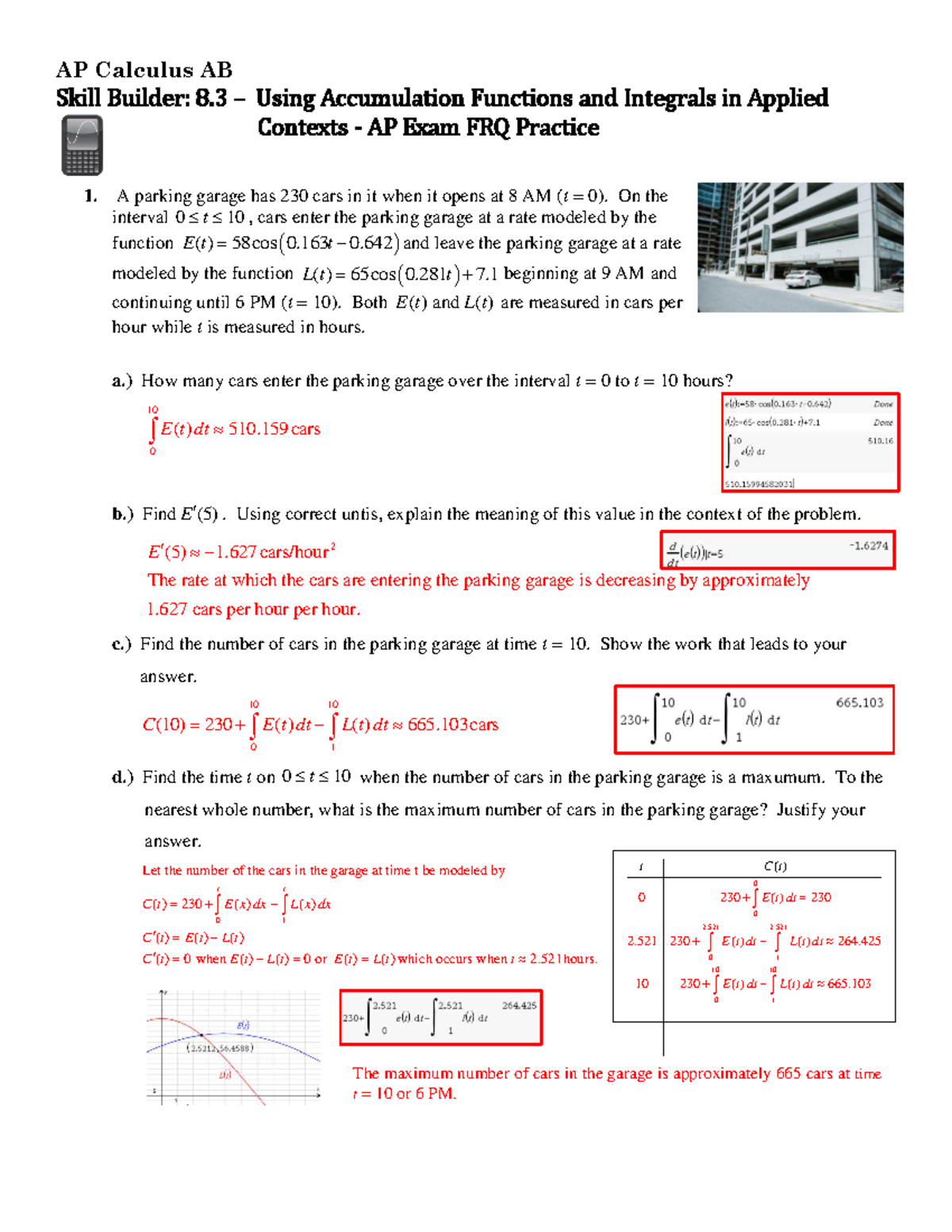 AP Calculus AB Topic 8: Accumulation functions and integrals in context ...