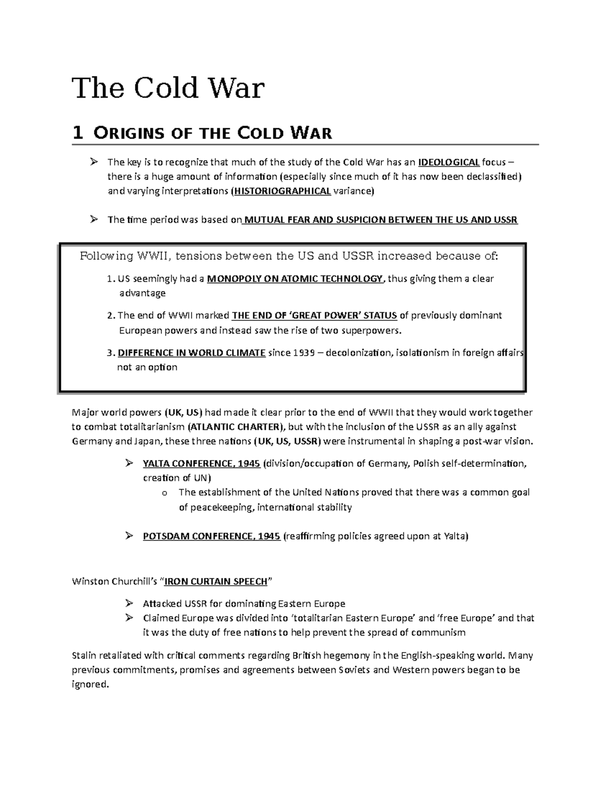 IB HL History: Comprehensive Cold War Analysis and Key Events Guide ...