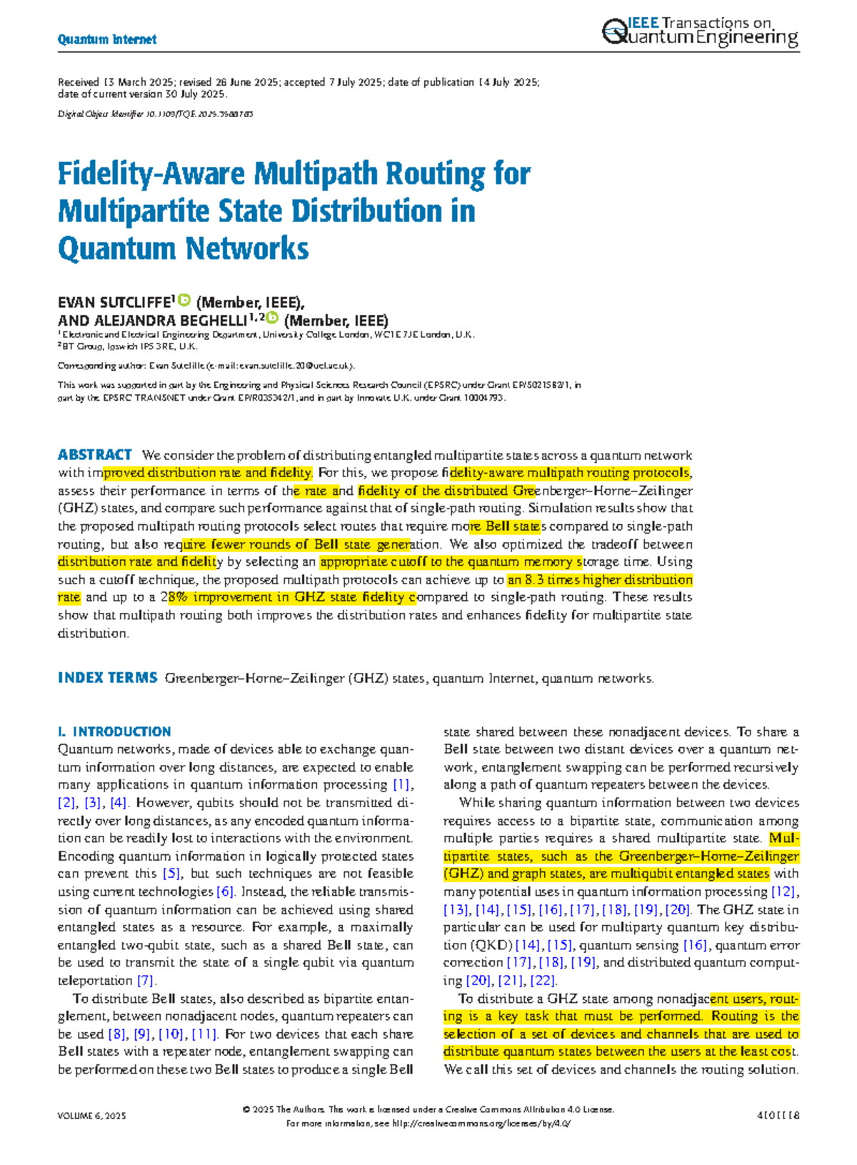 Fidelity-Aware Multipath Routing for Multipartite State Distribution in ...