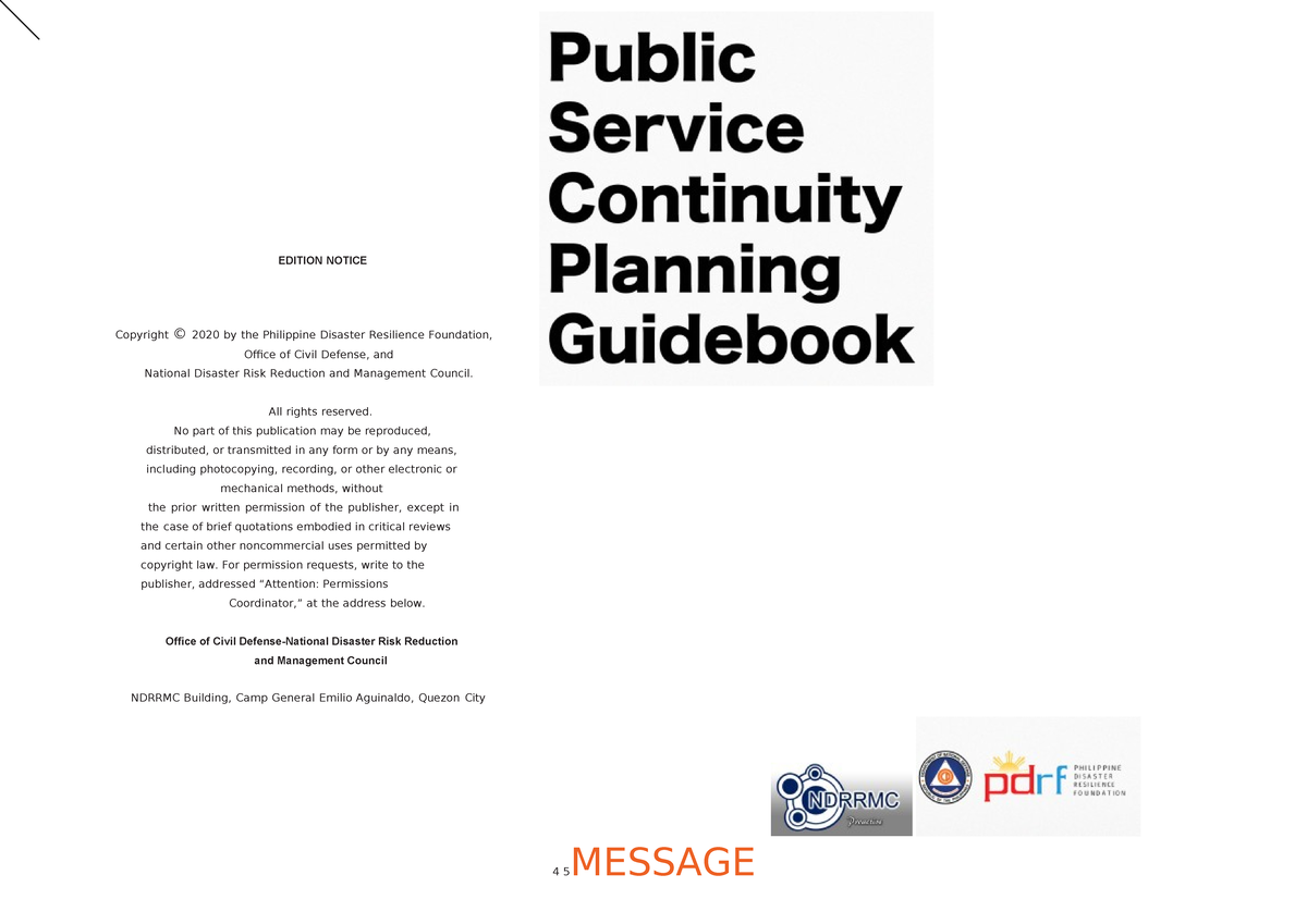 PSCP Guidebook: First Edition on Public Service Continuity Management ...