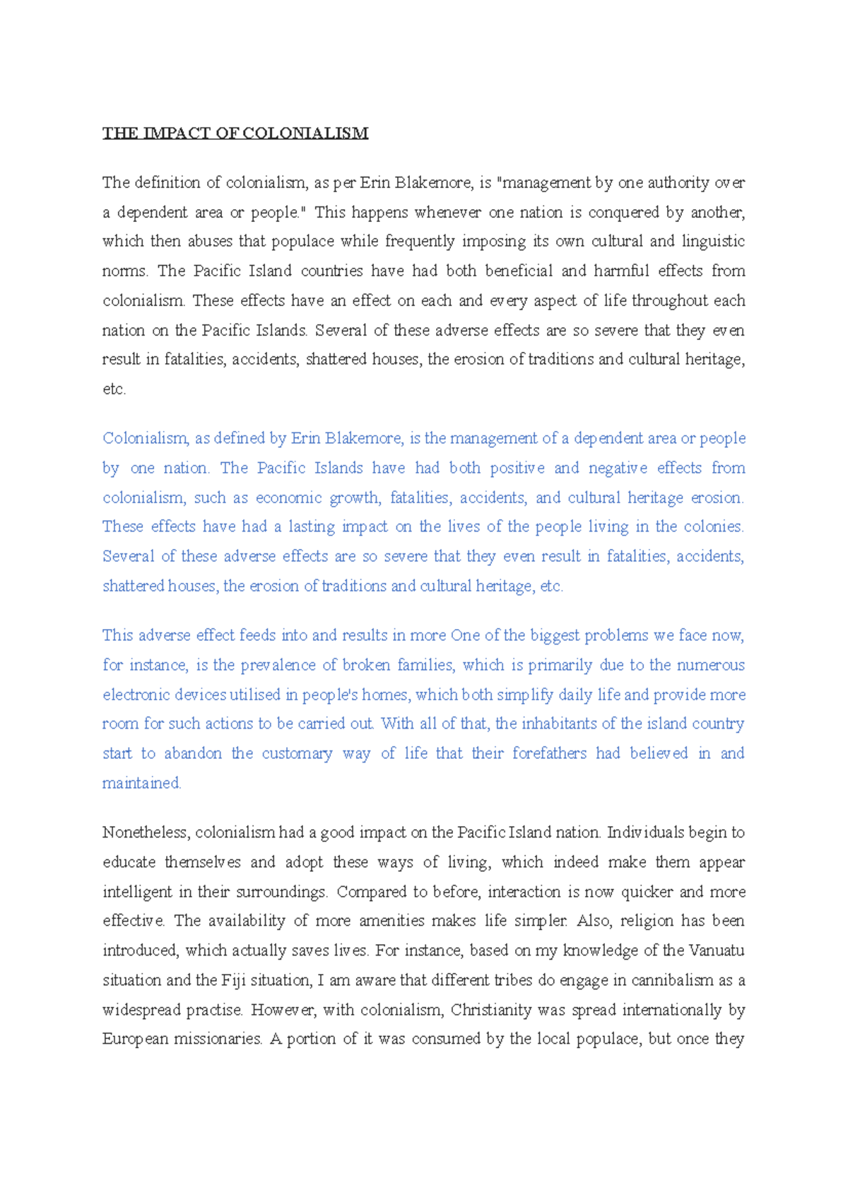 Colonialism's Impact on Pacific Islands: A Talanoa Discussion Forum ...