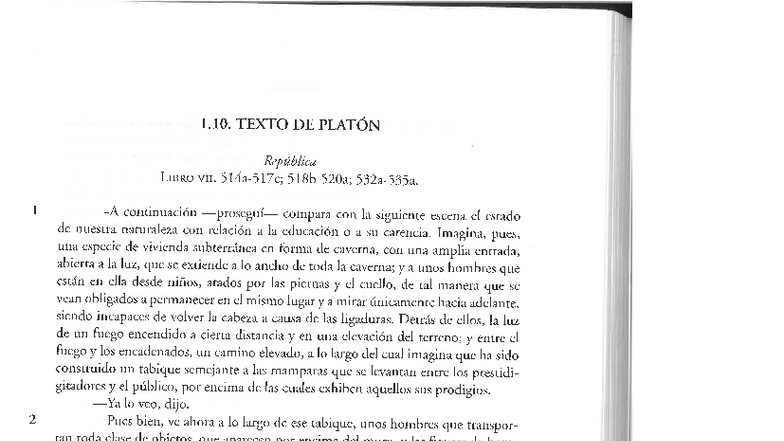1.10. TEXTO DE PLATÓN: República, Libro VII - La Alegoría de la Caverna ...