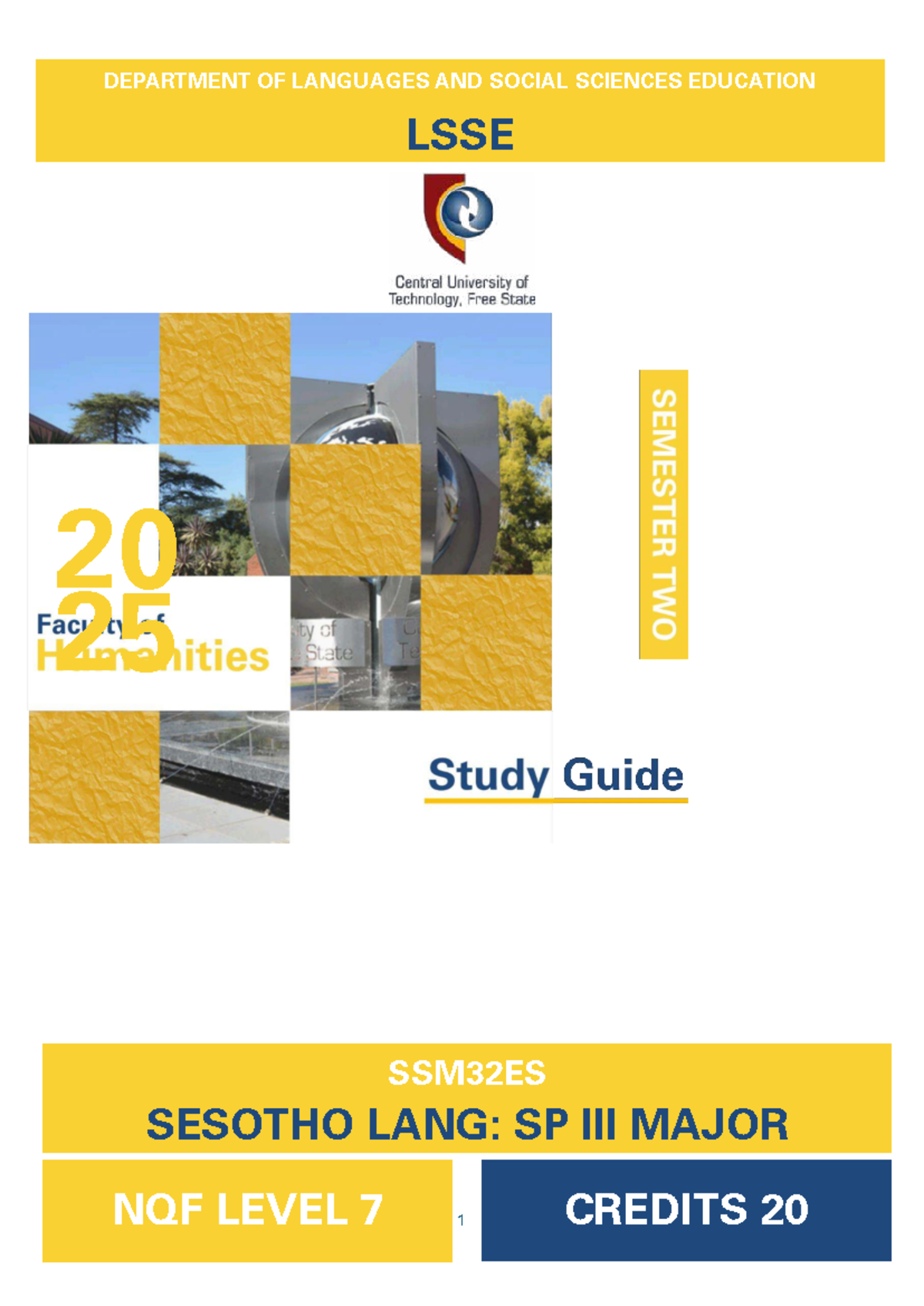 SSM32ES: Sesotho Language Study Guide for SP Major NQF Level 7 - Studocu