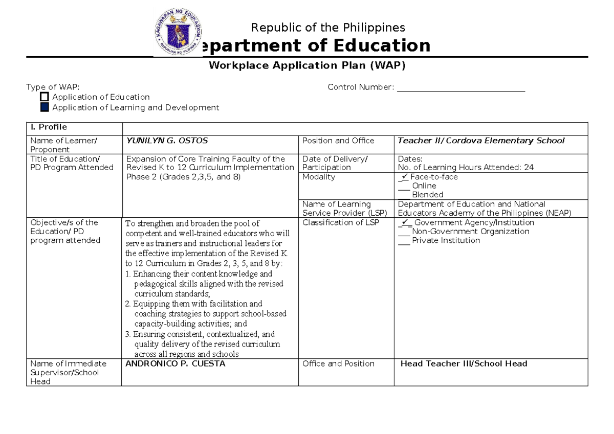 WAP Matatag Phase 2: Enhancing K to 12 Curriculum Implementation - Studocu