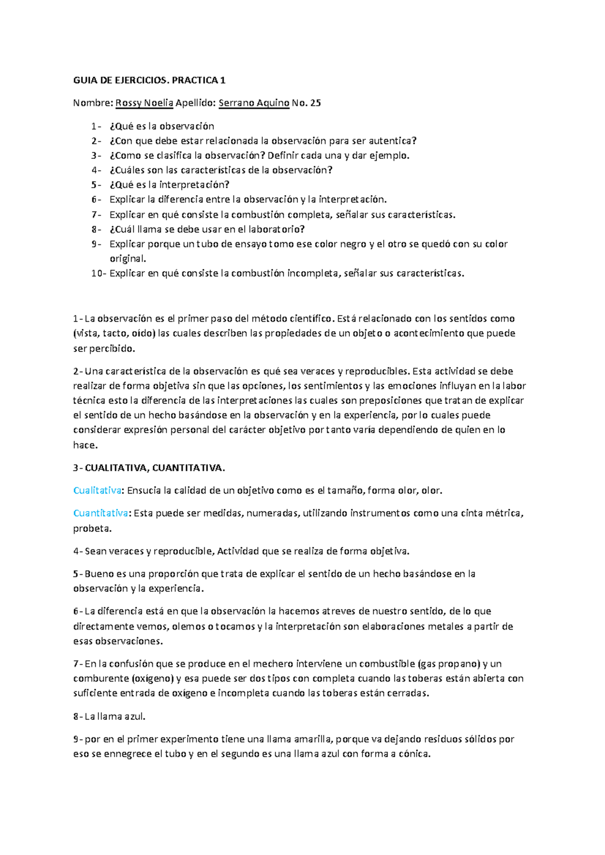 La observación, de laboratorio de química básica - GUIA DE EJERCICIOS ...