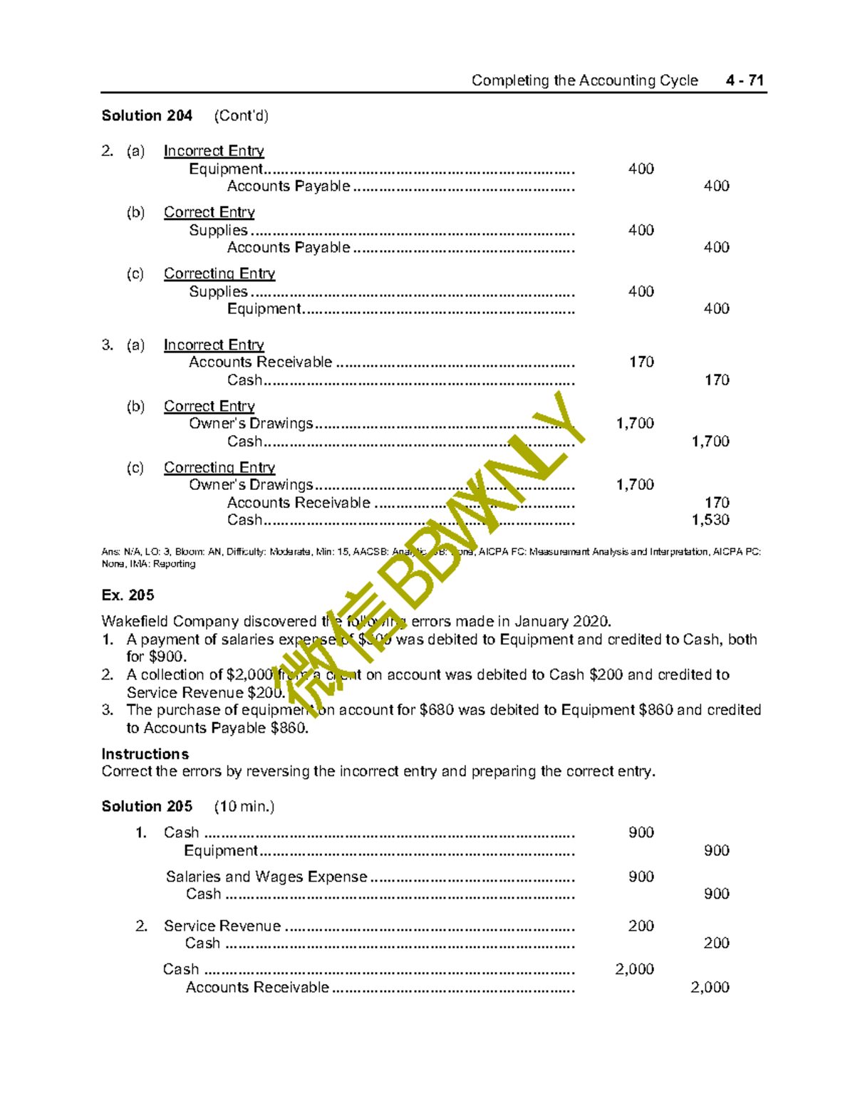 Accounting principles 14th edition by weygandt tb 440 - Completing the ...