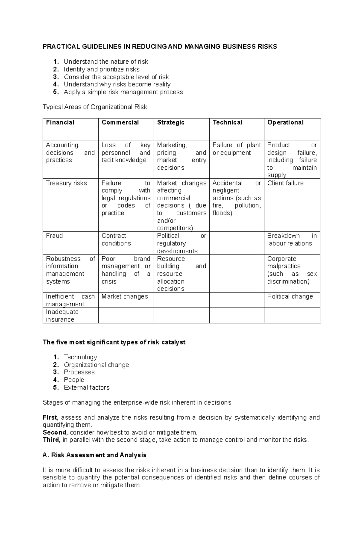 GBE8 - Practical Guidelines for Reducing and Managing Business Risks ...