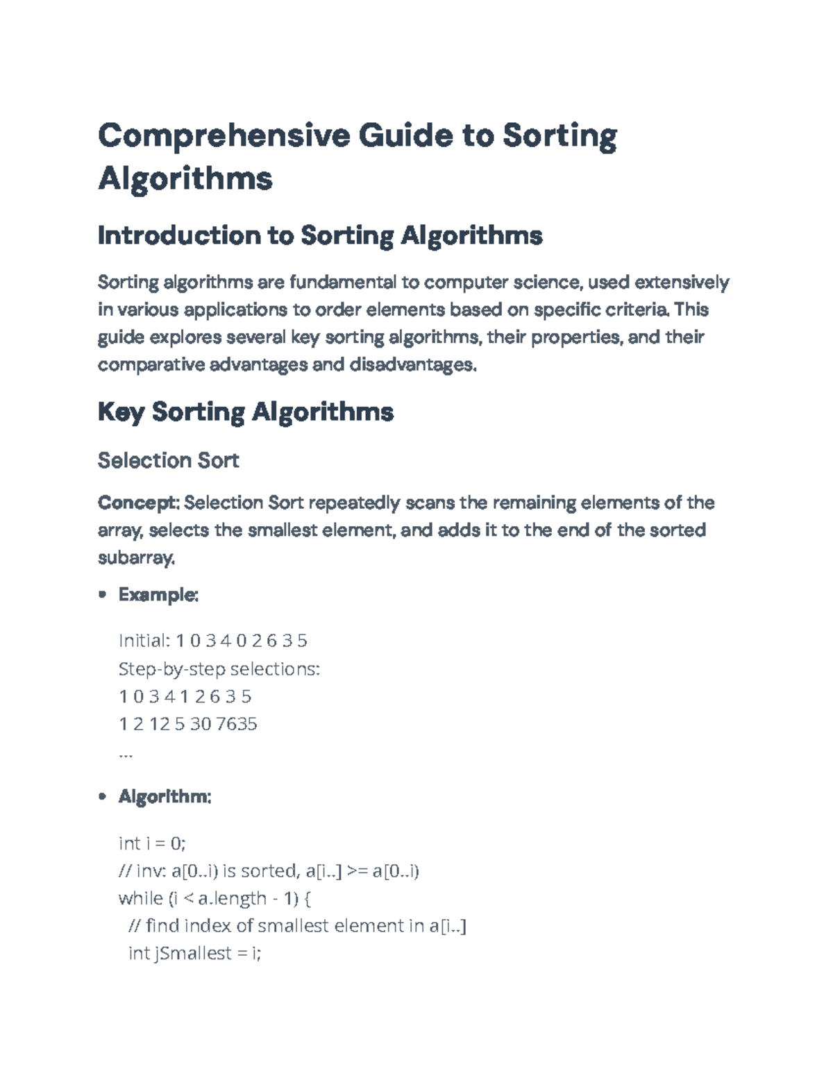 Sorting Algorithms: Concepts, Comparisons, and Practical Recommendations - Comprehensive Guide ...