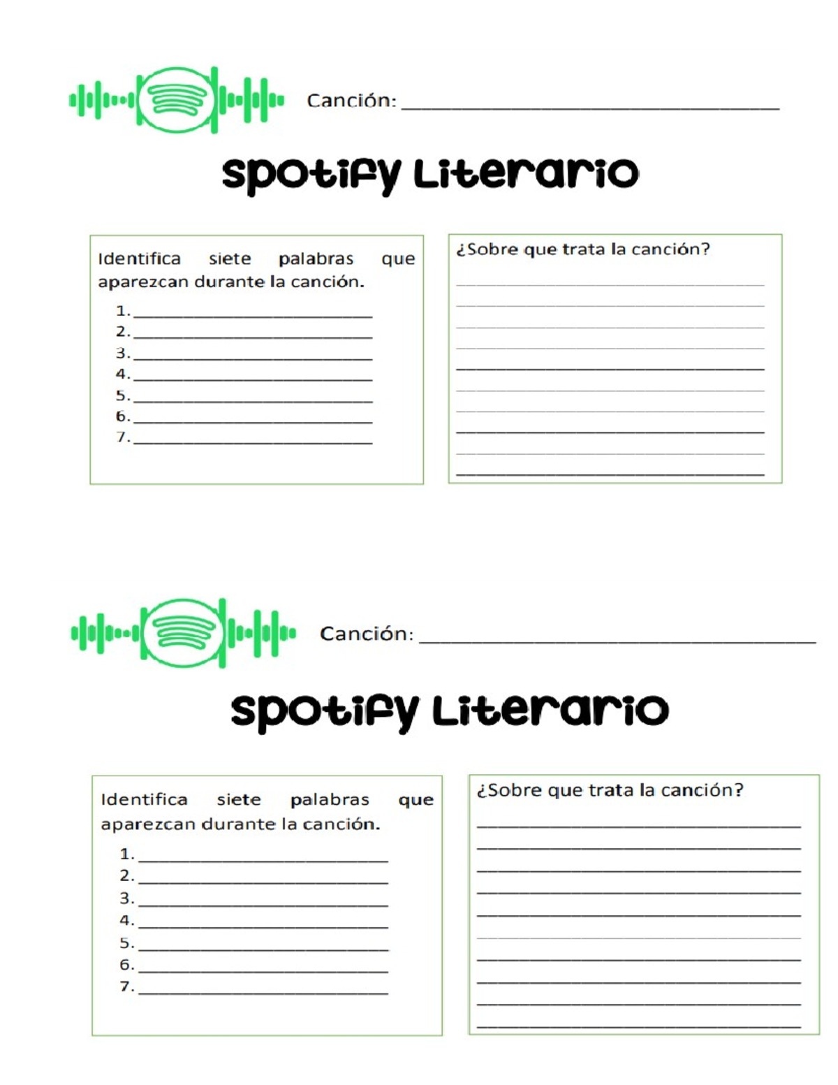 Spotify literario - trabajar con música rescatando palabras clave ...