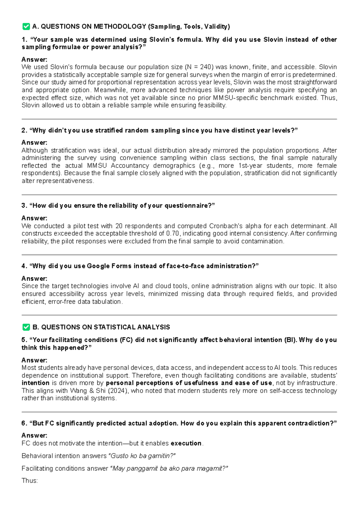 Methodology & Statistical Analysis FAQs for Research (MATH 101) - Studocu