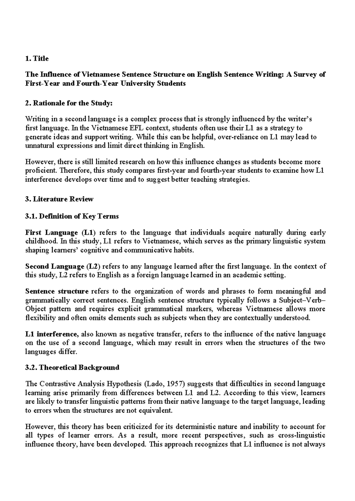 The Influence of Vietnamese Sentence Structure on English Writing: A ...