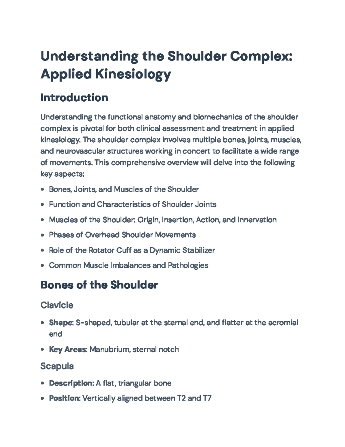 Understanding the Shoulder Complex: Anatomy & Biomechanics in ...