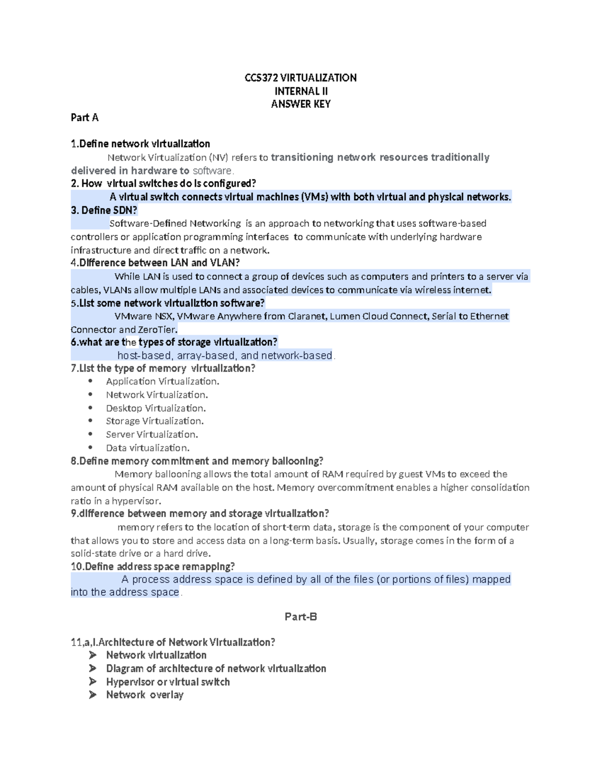 CCS372 Virtualization Internal II Answer Key and Concepts - Studocu